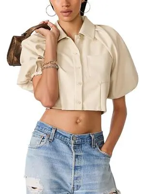 Steve Madden Reece Cropped Blouse - Bone