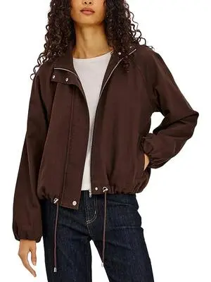 Rails Stand Collar Drawstring Jacket - Espresso