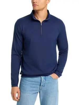 Peter Millar Peter Millar Crown Crafted Albatross Pique Quarter Zip Sweater Navy