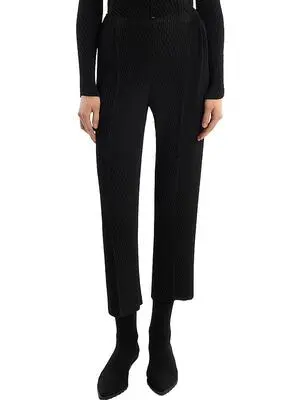 Issey Miyake Rhombus Pleat Textured Crop Pants - Black