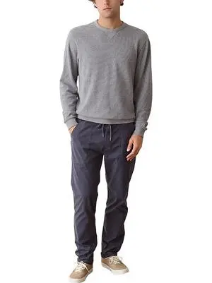 Marine Layer Relaxed Cloud 9 Terry Crewneck Sweatshirt - Heather Grey Stripe