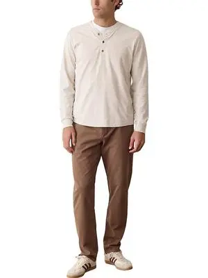 Marine Layer Luxe Jersey Henley - Oatmeal Heather