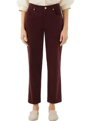 Karen Kane High Rise Corduroy Ankle Pants - Wine