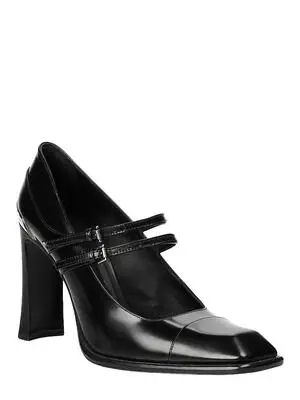 Alexander McQueen Leather Mary Jane Pumps - Black