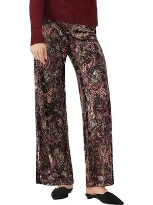 Karen Kane Velvet Burnout Wide Leg Pants - Print