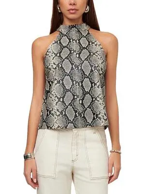 Fifteen Twenty Alexis Faux Leather Halter Top - Print
