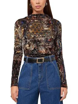 Fifteen Twenty Velvet Burnout Top - Print