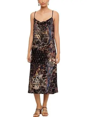 Fifteen Twenty Krissa Drape Front Midi Dress - Print