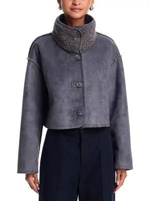 Velvet By Graham & Spencer Esme Cropped Jacket - Graphite Gray
