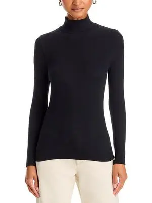 FRAME The Rib Turtleneck Tee - Black