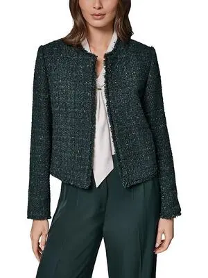 Donna Karan New York Embellished Open Front Jacket - Black Forest