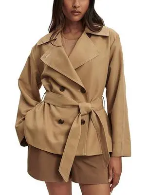 Varley Maddox Short Trench Coat - Light Tan