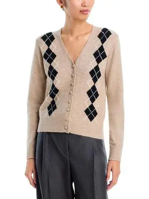 WAYF Wayf Elizabeth Argyle Cardigan Sweater