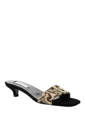 TOTEME Slim Badeau Slide Sandals - Rye/black
