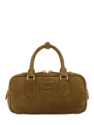 Miu Miu Suede Top Handle Bag - Green
