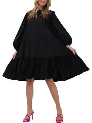 MARIELLE STOKKELAAR Jada Oversized Cotton Dress With Pockets - Black
