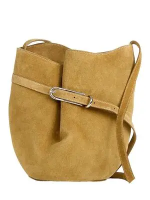 LIFFNER Belted Suede Bucket Bag - Sand