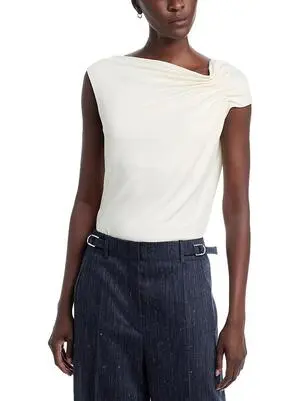 Hugo Boss Ejoia Asymmetrical Neck Top - Soft Cream