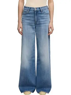 7 For All Mankind Lotta Tailorless High Rise Wide Leg Jeans - Chill Wave