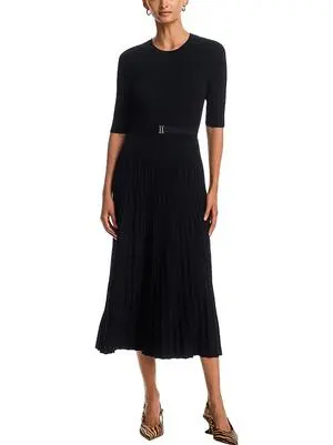 Veronica Beard Elthea Belted Midi Dress - Black