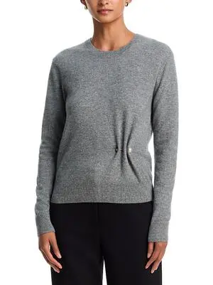 Veronica Beard Frankie Wool & Cashmere Sweater With Faux Pearl Pin - Medium Heather Grey