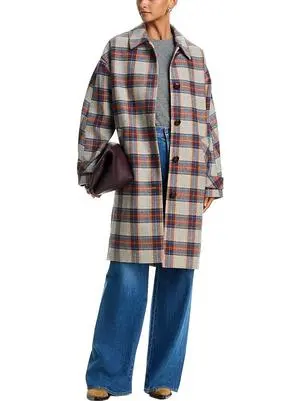 Veronica Beard Laurent Wool Blend Dickey Coat - Heather Grey