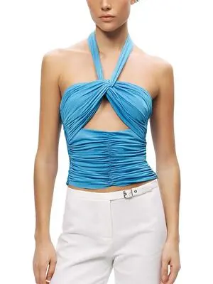 NOCTURNE Cut-out Draped Blouse