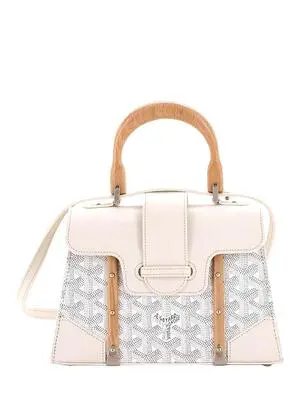 GOYARD Mini Structured Saigon Top Handle Bag Coated Canvas With Leather