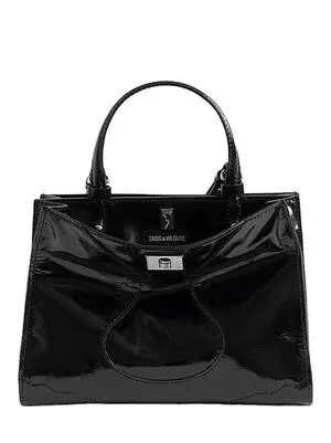 Zadig&Voltaire Jack Mini Patent Leather Top Handle Bag - Black