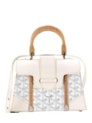 GOYARD Mini Structured Saigon Top Handle Bag Coated Canvas With Leather