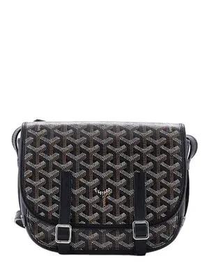 Goyard Pm Belvedere Messenger Bag Coated Canvas With Leather - Black