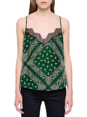 Zadig&Voltaire Cespa Bandana Print Silk Camisole - Meadow