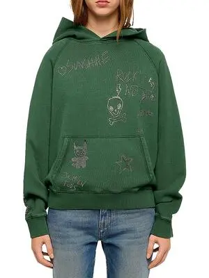 Zadig&Voltaire Embellished Cotton Hoodie - Rain Forest