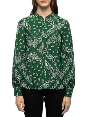 Zadig&Voltaire Twina Bandana Print Silk Top - Meadow