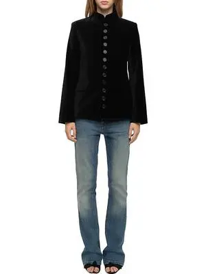 Zadig&Voltaire Vallo Velvet Blazer - Black