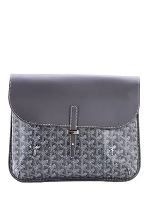 Goyard Coursier Messenger Bag Coated Canvas And Leather - Gray