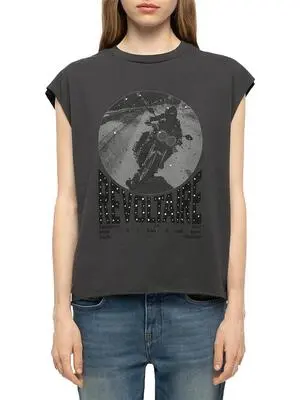 Zadig&Voltaire Cloe Graphic Top - Carbone