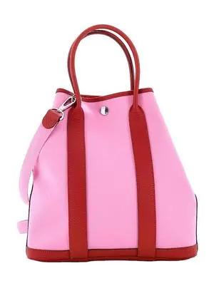 Hermès 28 Garden File Tote Toile And Leather - Pink