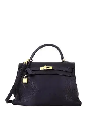Hermès Kelly 32 Handbag Black Togo With Gold Hardware Noir