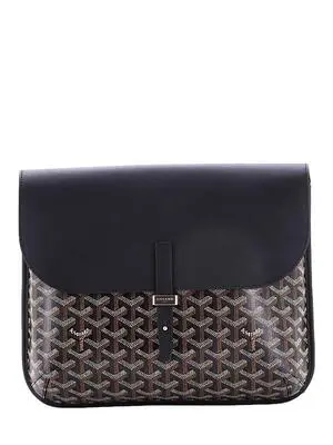 Goyard Coursier Messenger Bag Coated Canvas And Leather - Black