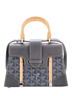 Goyard Structured Saigon Top Handle Bag Coated Canvas With Leather - Gray
