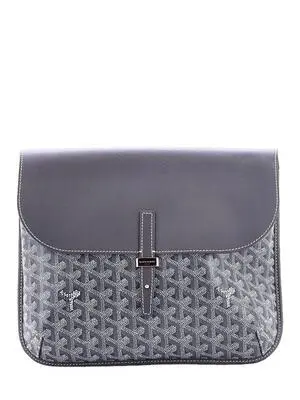 Goyard Coursier Messenger Bag Coated Canvas And Leather - Gray