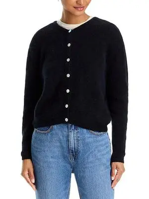 American Vintage Round Neck Buttoned Cardigan - Noir