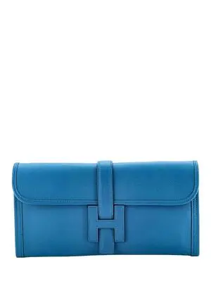 Hermès 29 Jige Elan Clutch Epsom - Blue