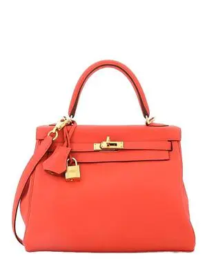 Hermès Kelly 25 Handbag Orange Swift With Gold Hardware Capucine