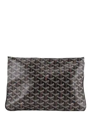 Goyard Mm Senat Zip Pouch Coated Canvas - Black