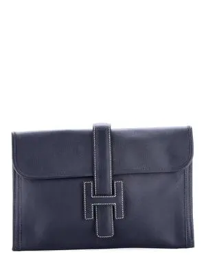 Hermès Pm Jige Clutch Epsom - Blue