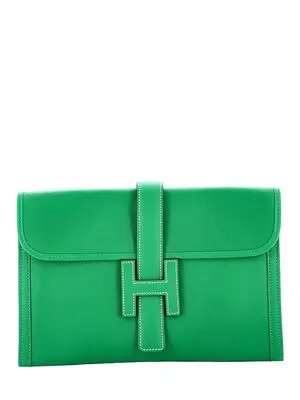 Hermès Pm Jige Clutch Epsom - Green