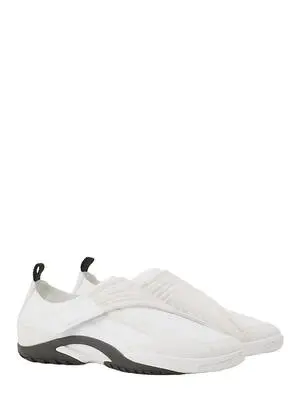 LANVIN Knit And Suede Slip-on Sneakers - White/black