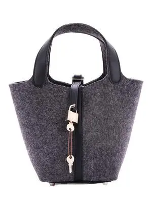 Hermès Pm Picotin Lock Bag Felt With Leather - Gray
